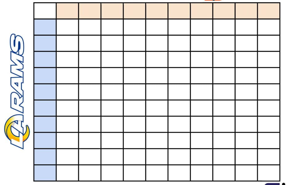 Printable Super Bowl Squares Template